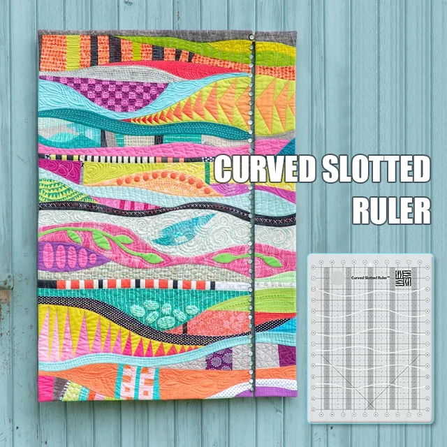 Patchwork Quilt Curved Slotted Ruler - With Instructions