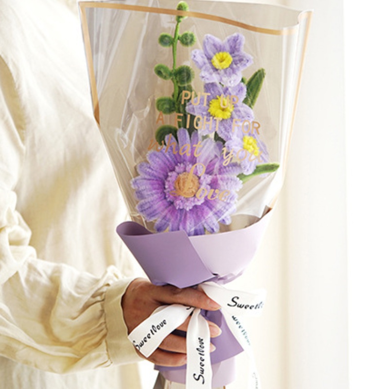 DIY Pipe Cleaners Kit - Purple African Daisy Bouquet