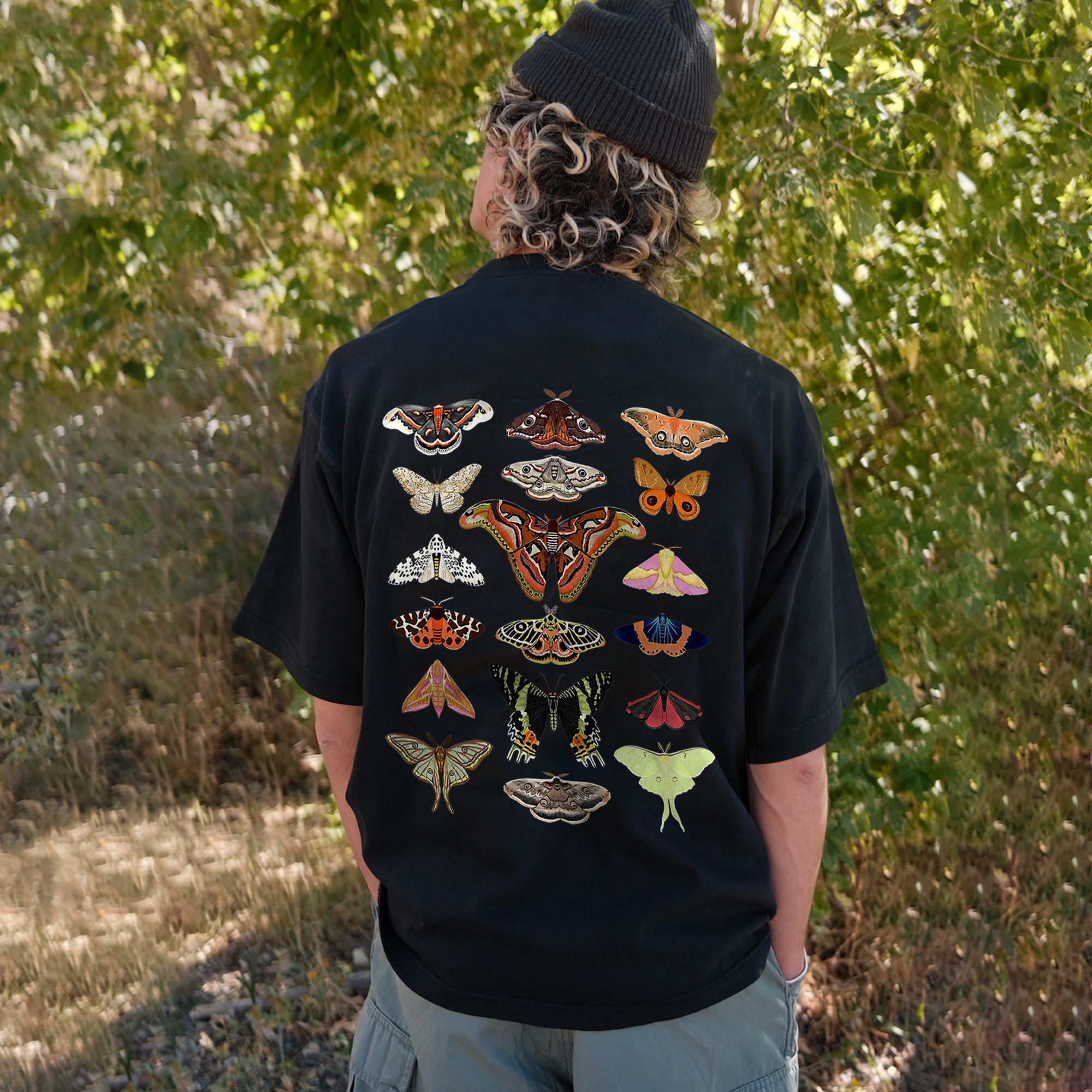 Moth Species Printed Oversized Unisex T-shirts