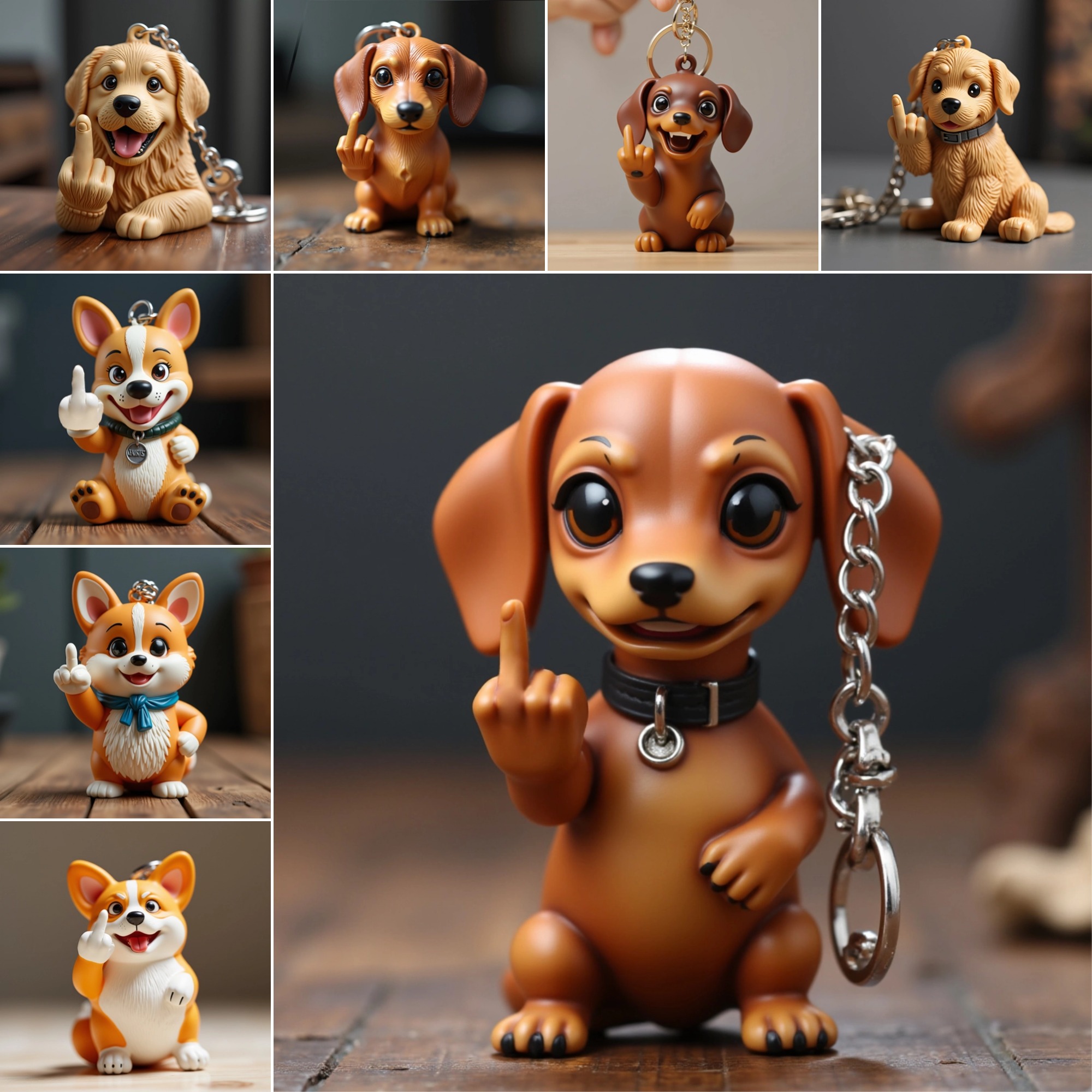 🐶🖕Funny Dog Middle Finger Keychains- Limited Edition!