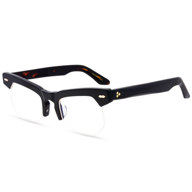 2024 Square Half Frame Eyeglasses Cateye Handmade Acetate Ladies ...