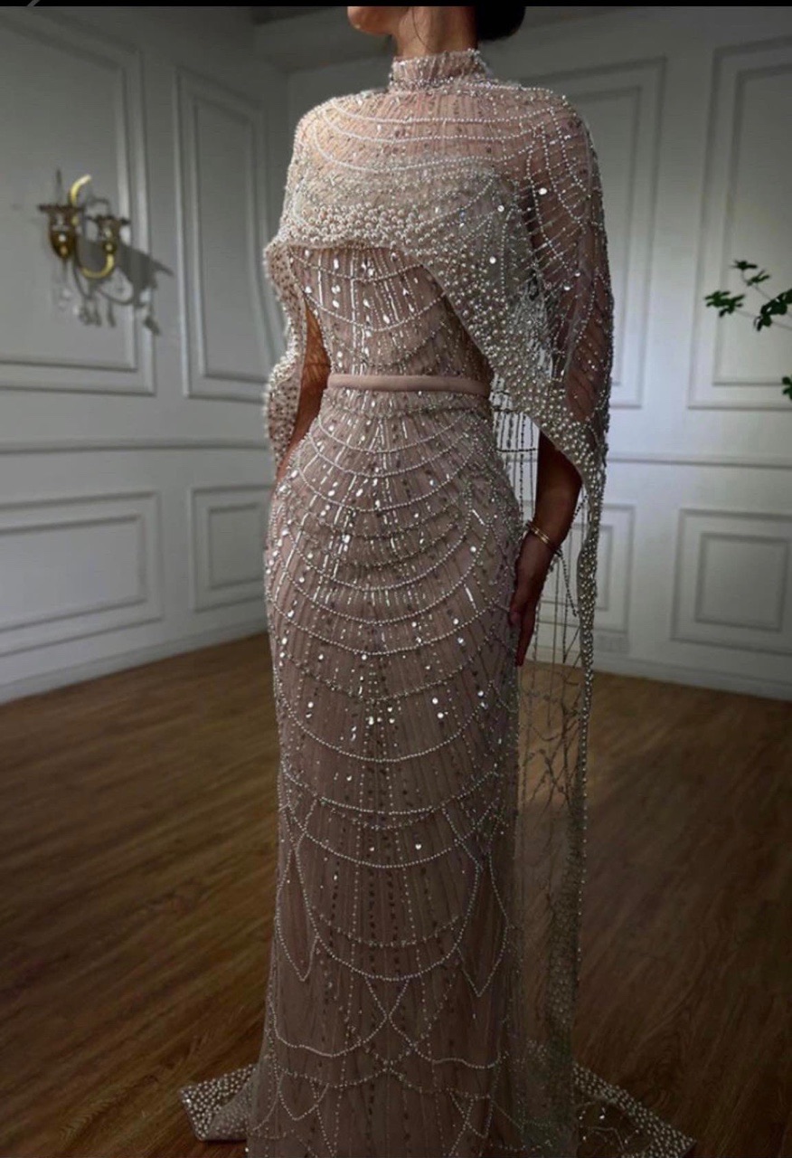 Miabel Shining Two Piece Pearl Beading Mermaid Handmake Prom Dress