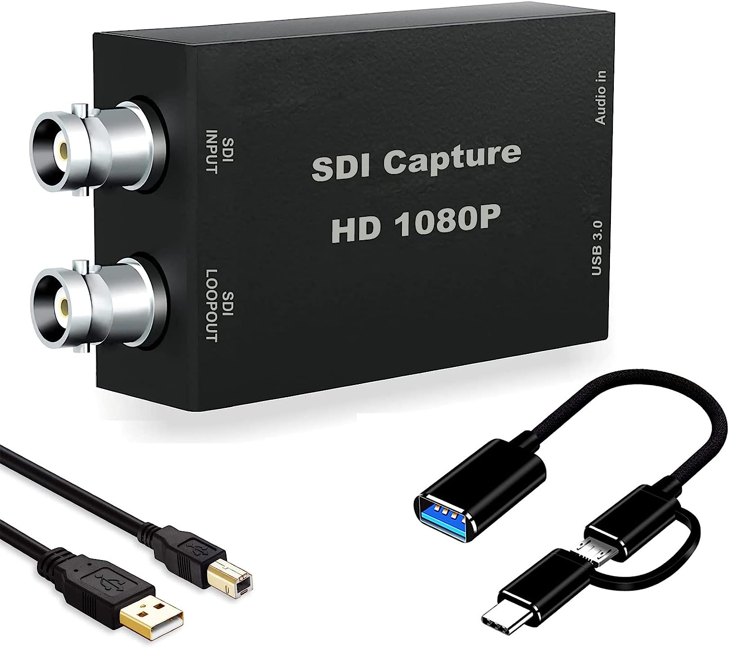SDI Capture Card, 1080P SDI to USB 3.0 with SDI Loopout Video Capture ...