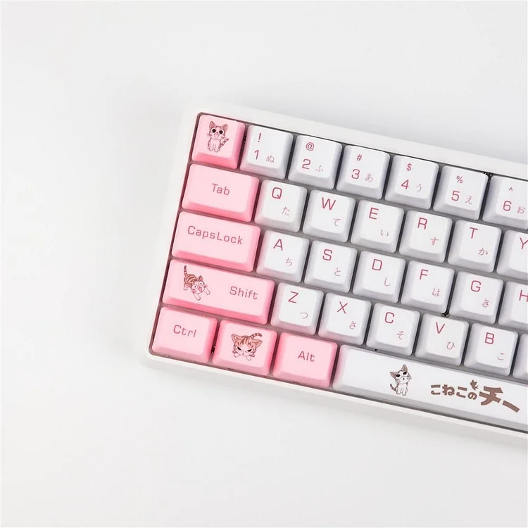 Pink Kitty Kat Keycap Set