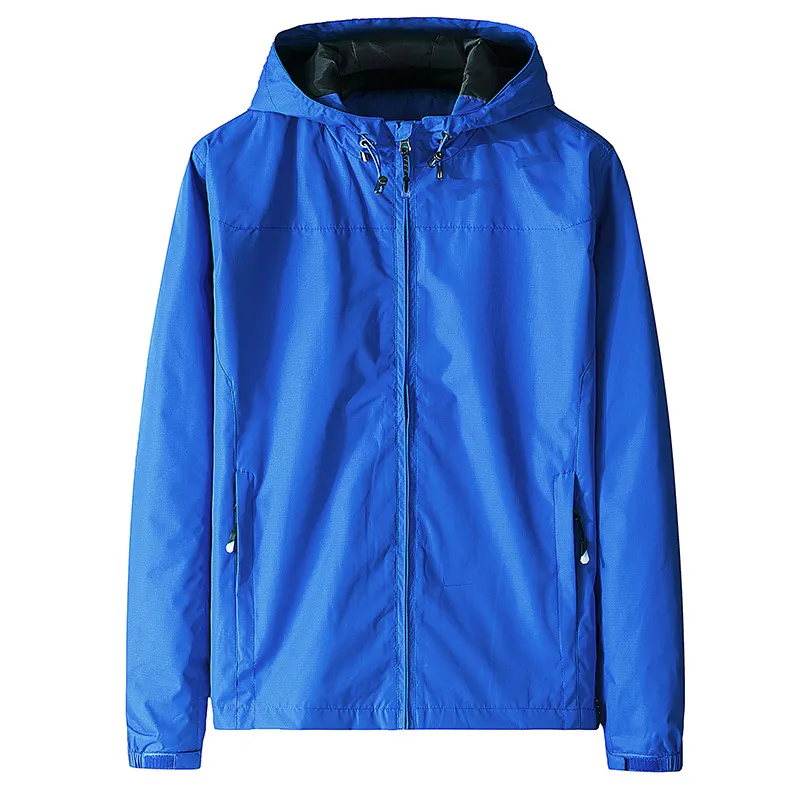 Men's Solid Color Track Jacket Outdoor Hooded Jacket