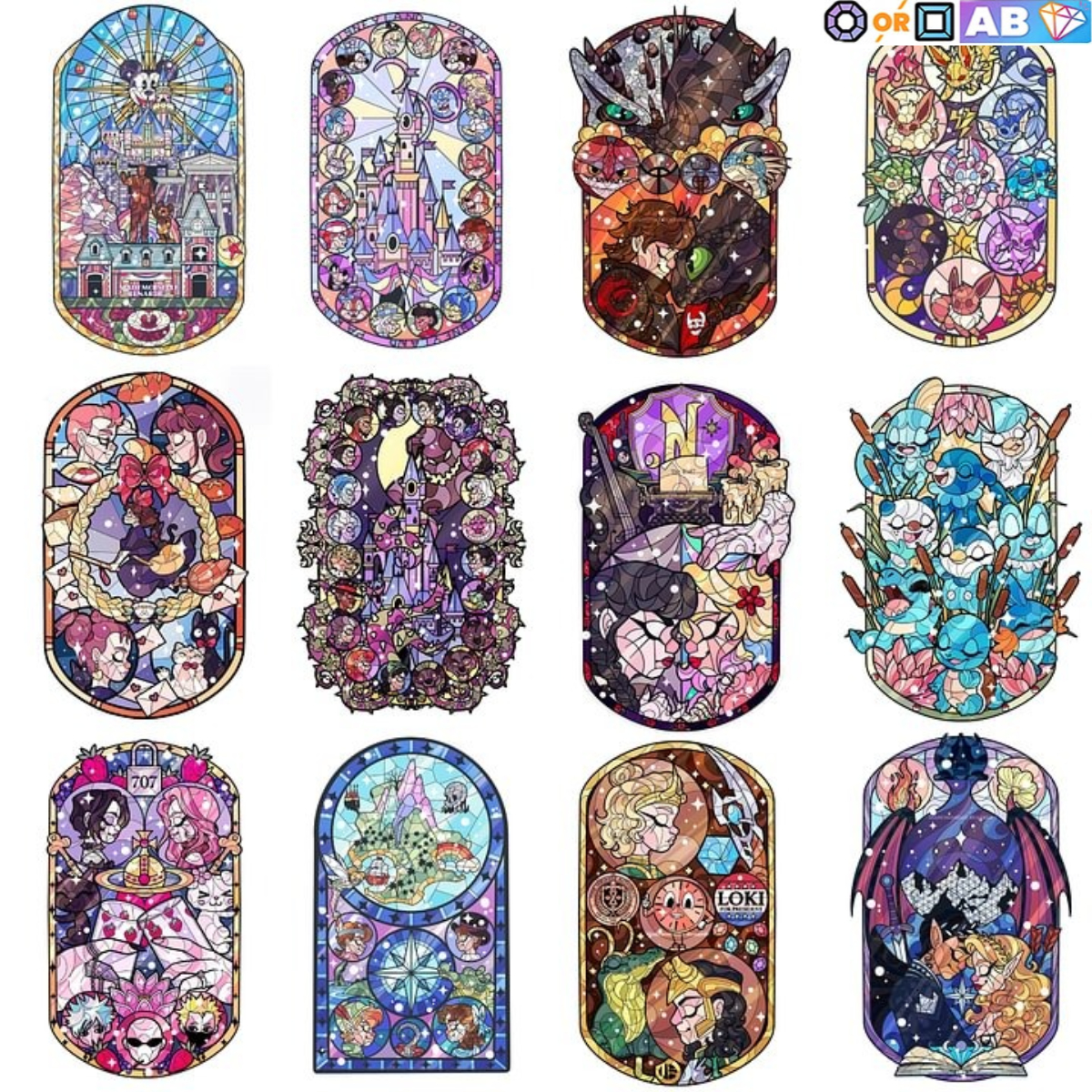 Glass Art-Disney, Pokémon 40*50cm(Canvas) Diamond Painting