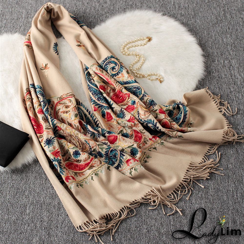 Vintage Ethnic Embroidered Scarf - Ladylim