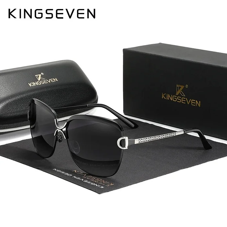 KINGSEVEN Polarized Ladies Sunglasses Women Gradient Lens Round Sun ...
