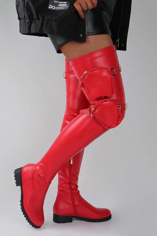 Personality Pockets Block Platform Boots