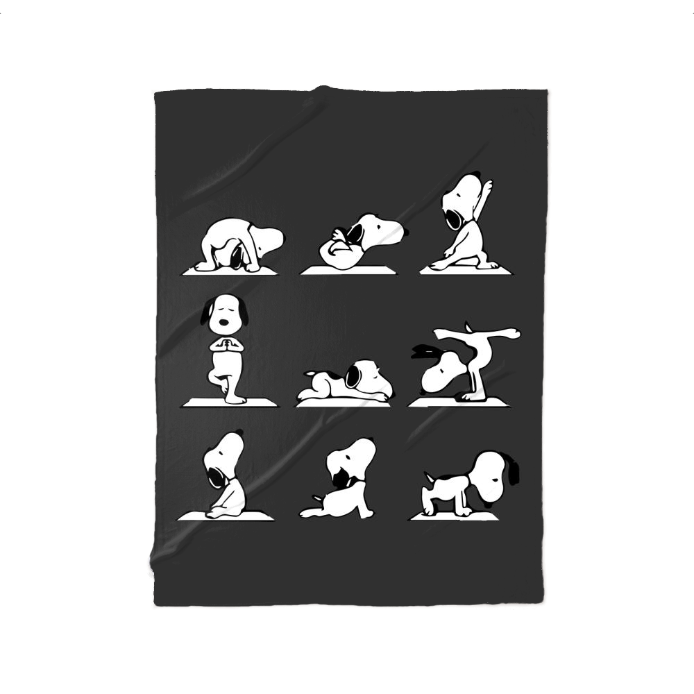 Snoopy Different Yoga Poses, Snoopy Fleece Blanket