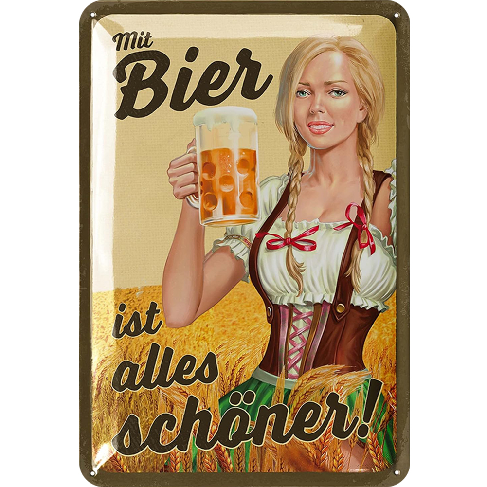 20*30cm - Beer Girl - Metal Tin Signs