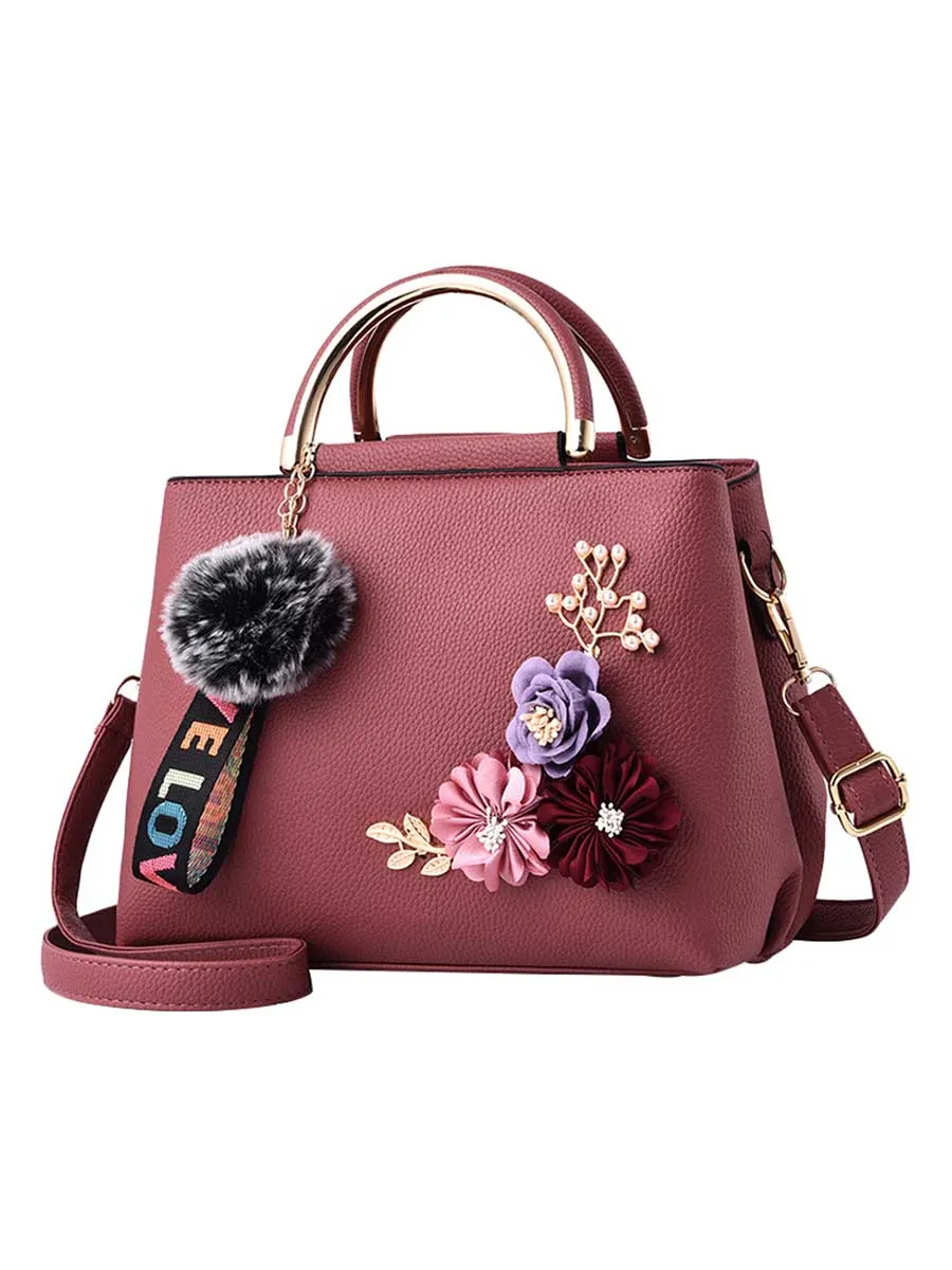 Artificial Flower Handbag Stereo Flowers Messenger Bag