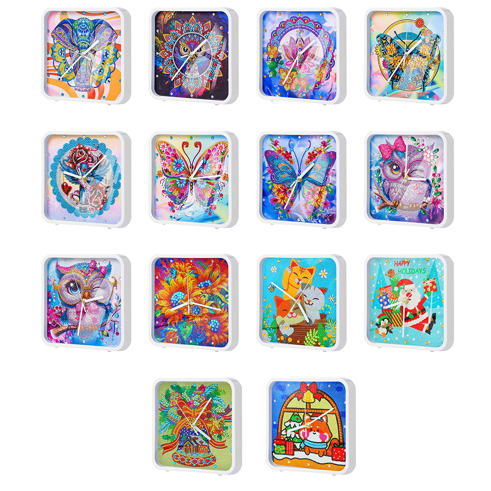 Christmas Special Shape DIY Crystal Diamond Clock Diamond Art Clock ...