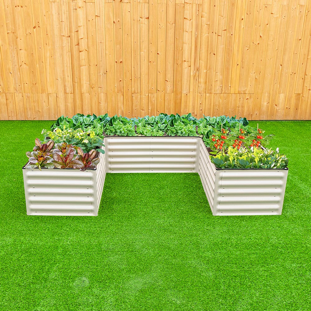 17'' Tall Rectangle Large U Shaped Raised Garden Bed