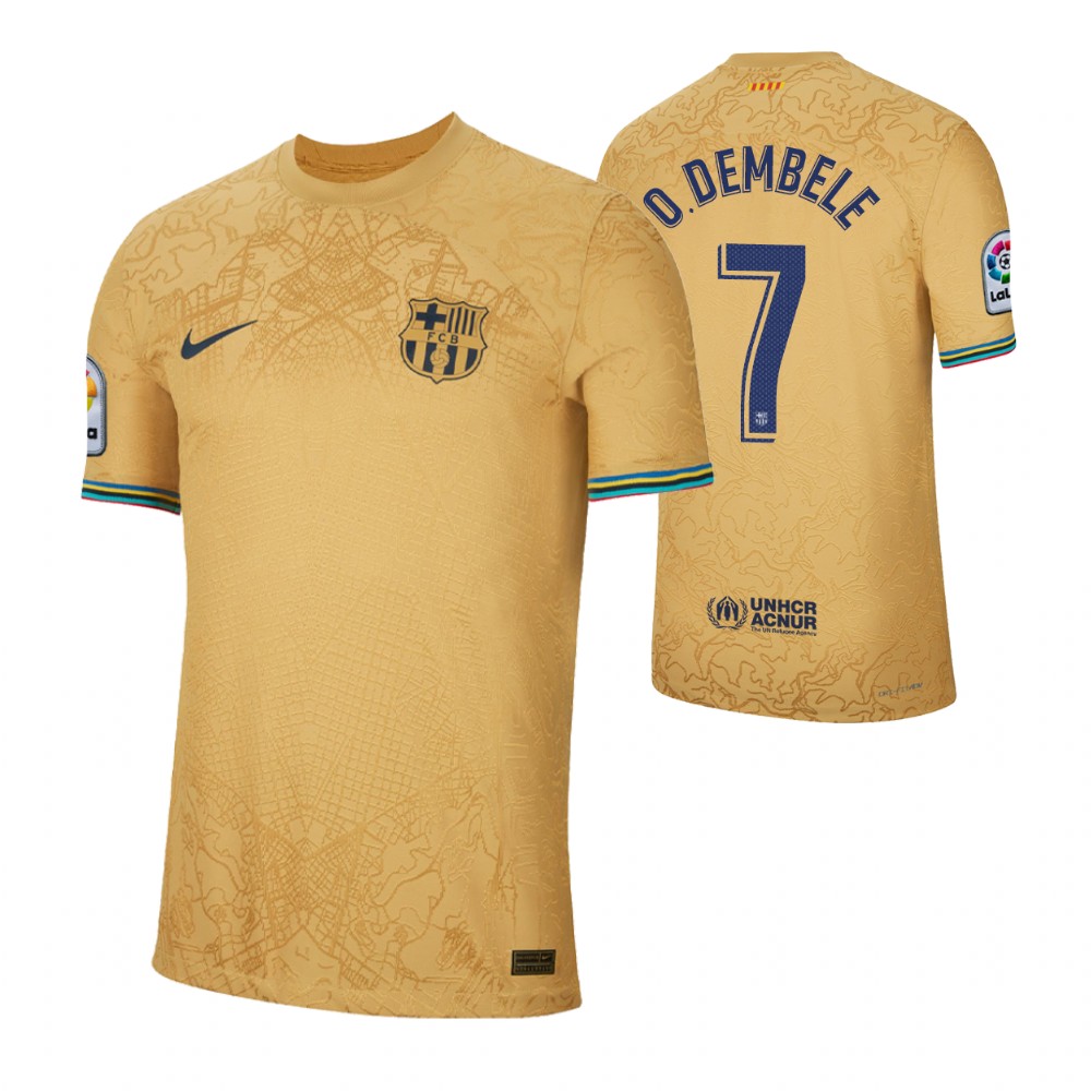 FC Barcelona Ousmane Dembele 7 Away Shirt Kit 2022/23