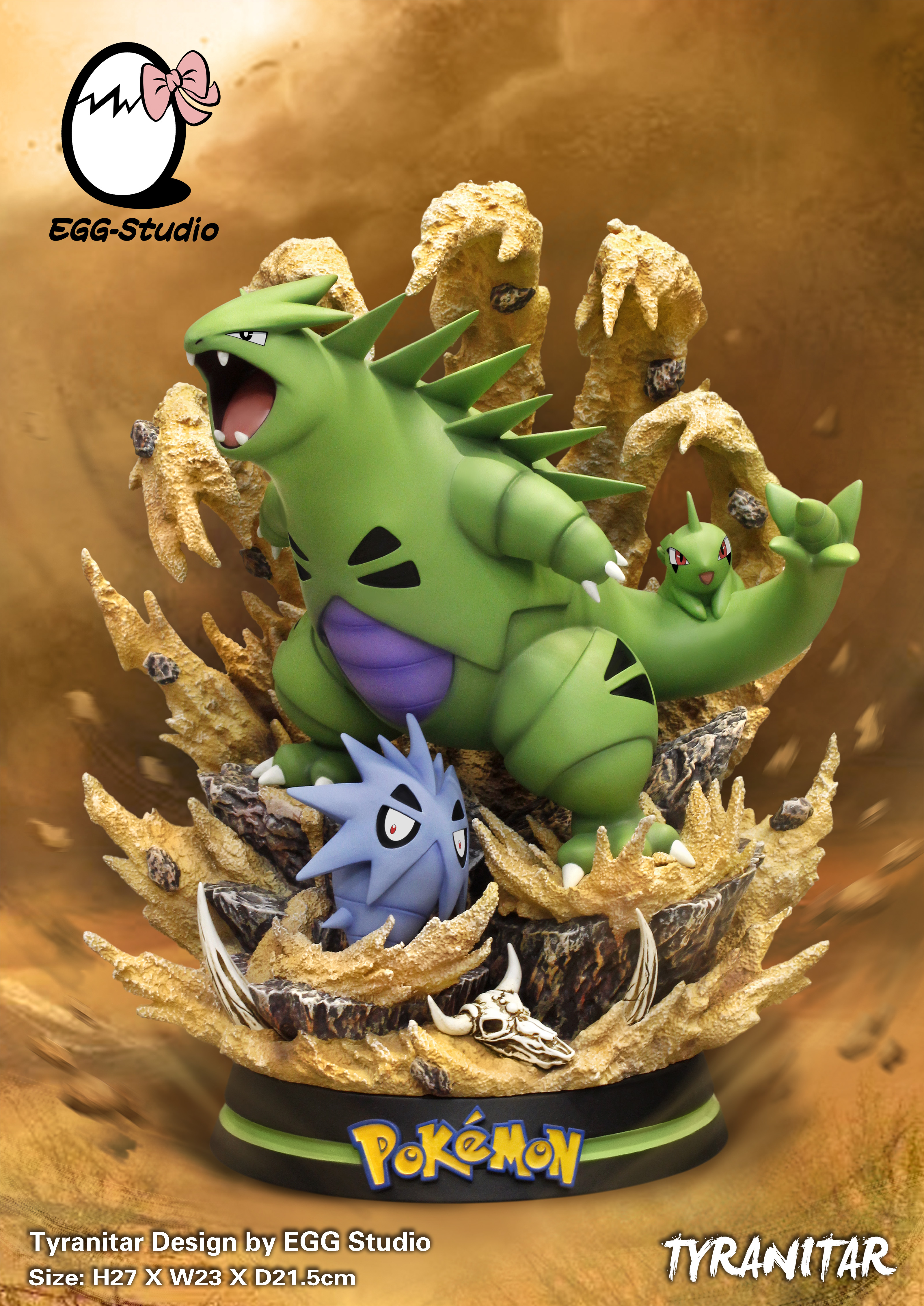 Evolution of Tyranitar - Pokemon Resin Statue - EGGS Studios [In Stock]