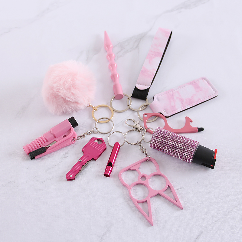 LIMITED BLING 23-in-1 self defense keychain set with FREEBIE SOS safety ...