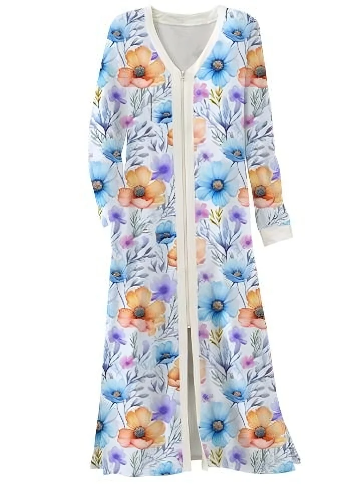 Floral Zip Robe