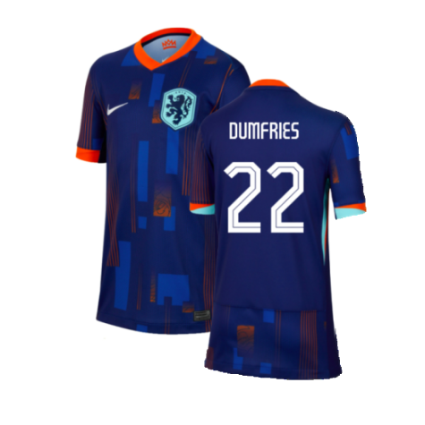 Netherlands Denzel Dumfries 22 Away Shirt Kit Euro 2024