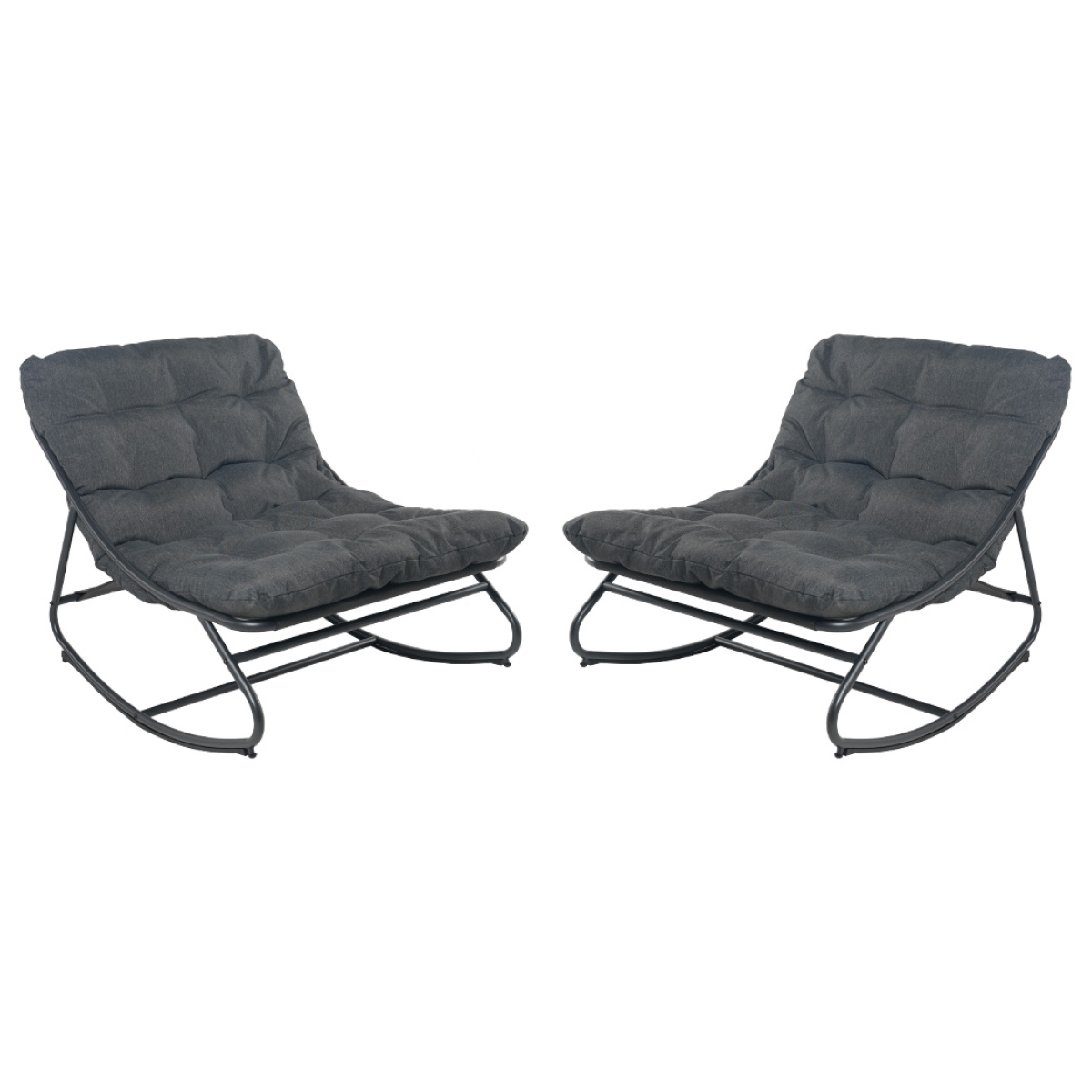 GRAND PATIO Indoor & Outdoor Rocking Chair with Thicken Dark Grey ...