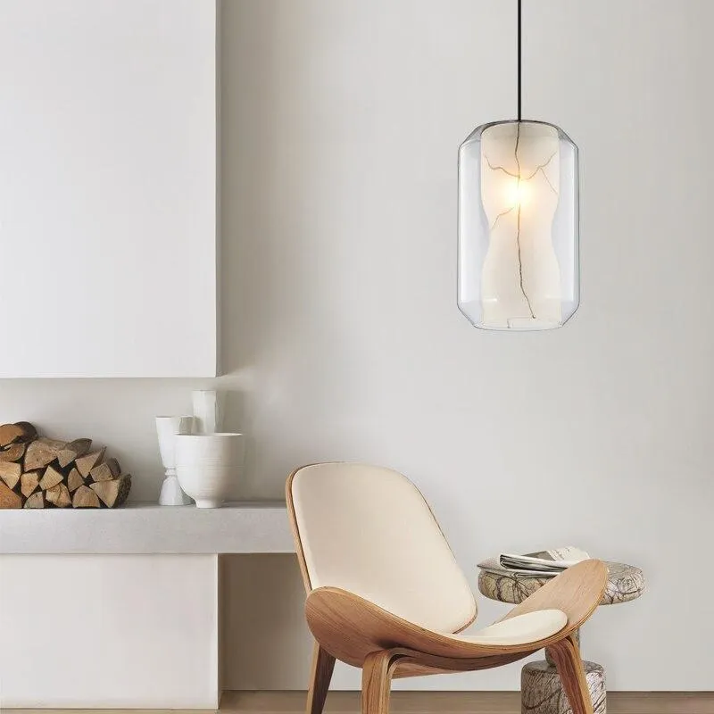 Nordic Modern Marble Stone Texture Single Head Pendant Lights E27 Led ...