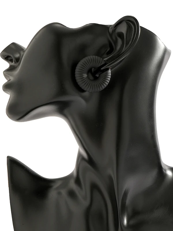 Symmetric Sophistication: Geometric Solid Color Ear Clips - Accessories