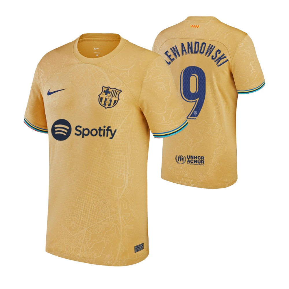 FC Barcelona Robert Lewandowski 9 Away Shirt Kit 2022/23