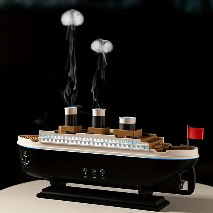 Ship Model Humidifier with LED Lights And Remote Control
