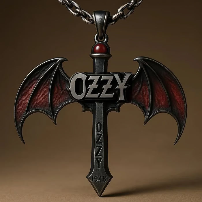 Ozzy Osbourne Bat Cross Necklace