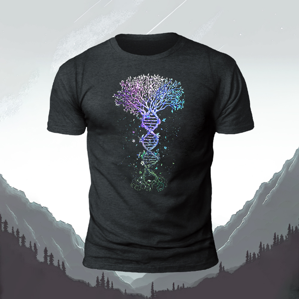 DNA Tree Life Earth Genetics Biologist Science Gift print men's t-shirt