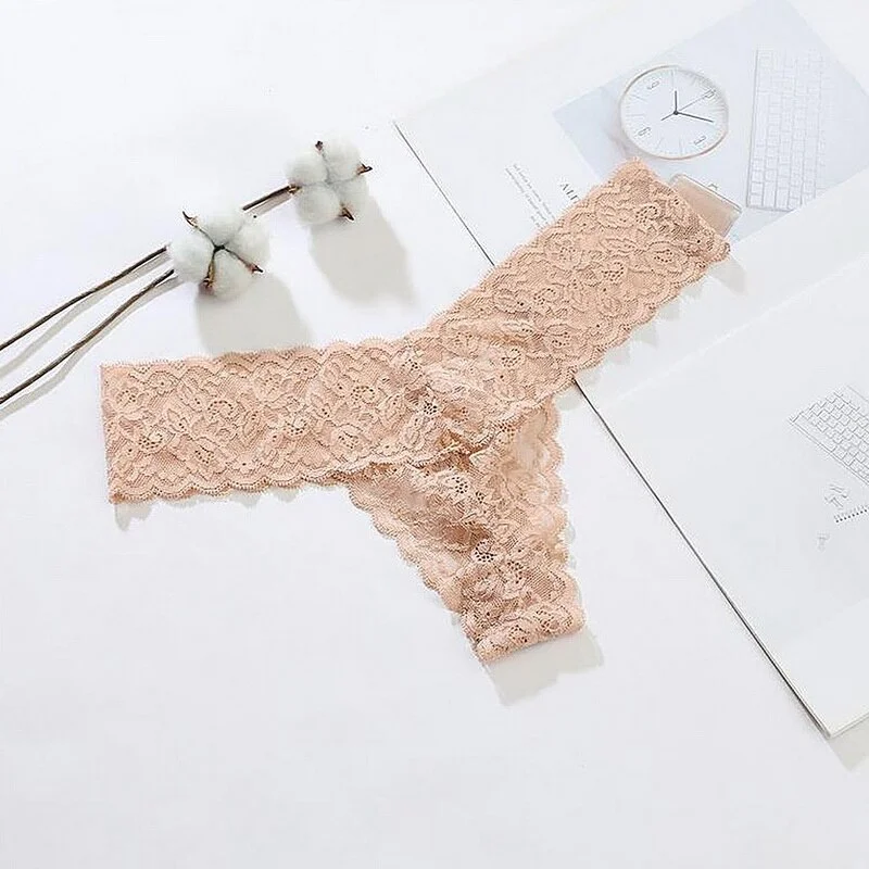 Uaang Lace Thong Womens Panties Seamless Panty Mesh Underpant Floral G ...