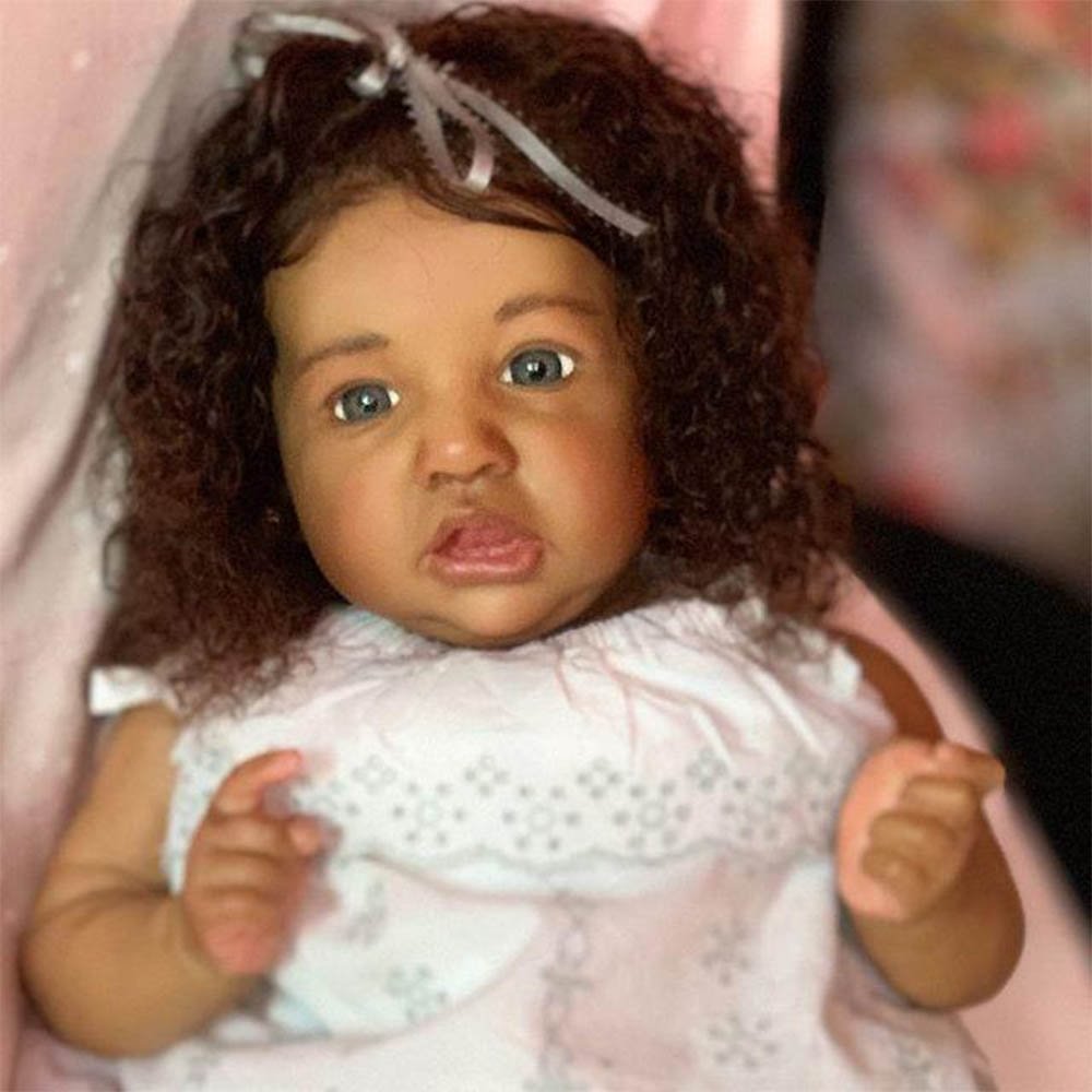 20'' African American Realistic Black Reborn Dolls Megan with Clothes