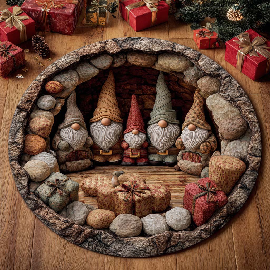 Ember Glow Gnome Realm Round Carpet NCU0XD2035