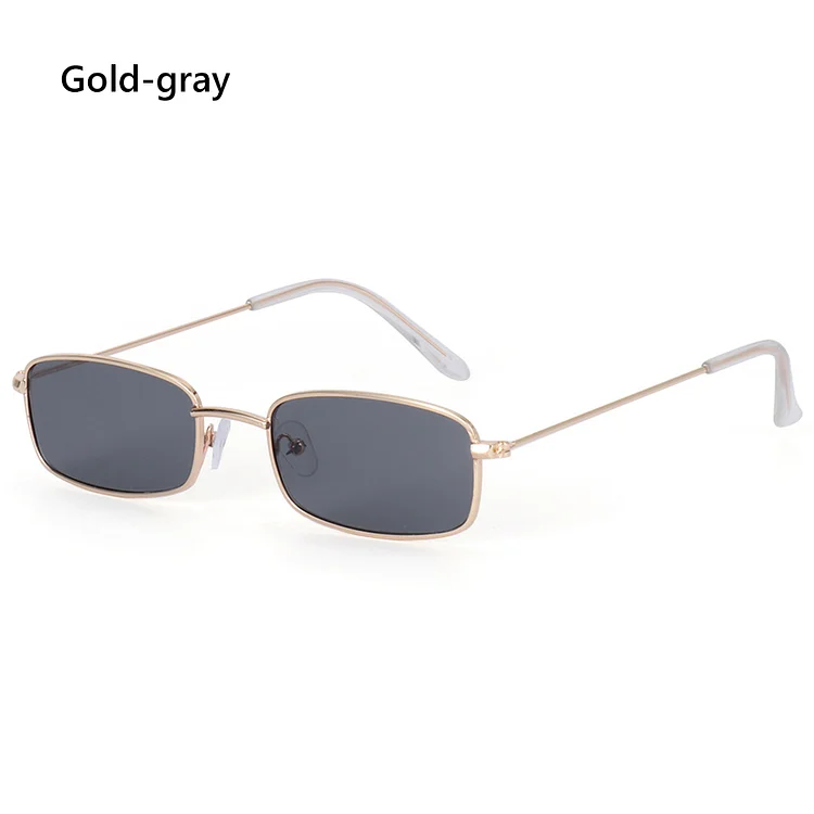 New Retro Small Rectangular Sunglasses Retro Metal Frame Sun Glasses ...