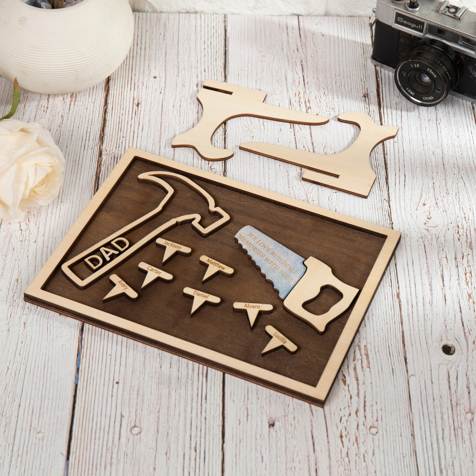 Dad Tool Set Wood Signs Custom 7 Names Father’s Day Handyman ...