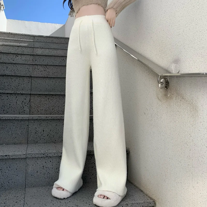 MINK FLEECE HIGH WAIST KNIT PANTS