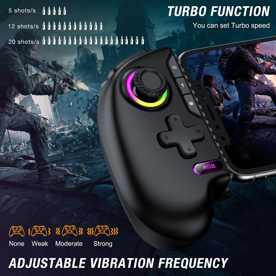 Wireless Mobile Gaming Controller with Hall Effect Sticks & Triggers ...