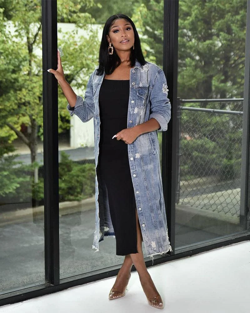 🔥【BLACK FRIDAY】Distressed Long Denim Jacket