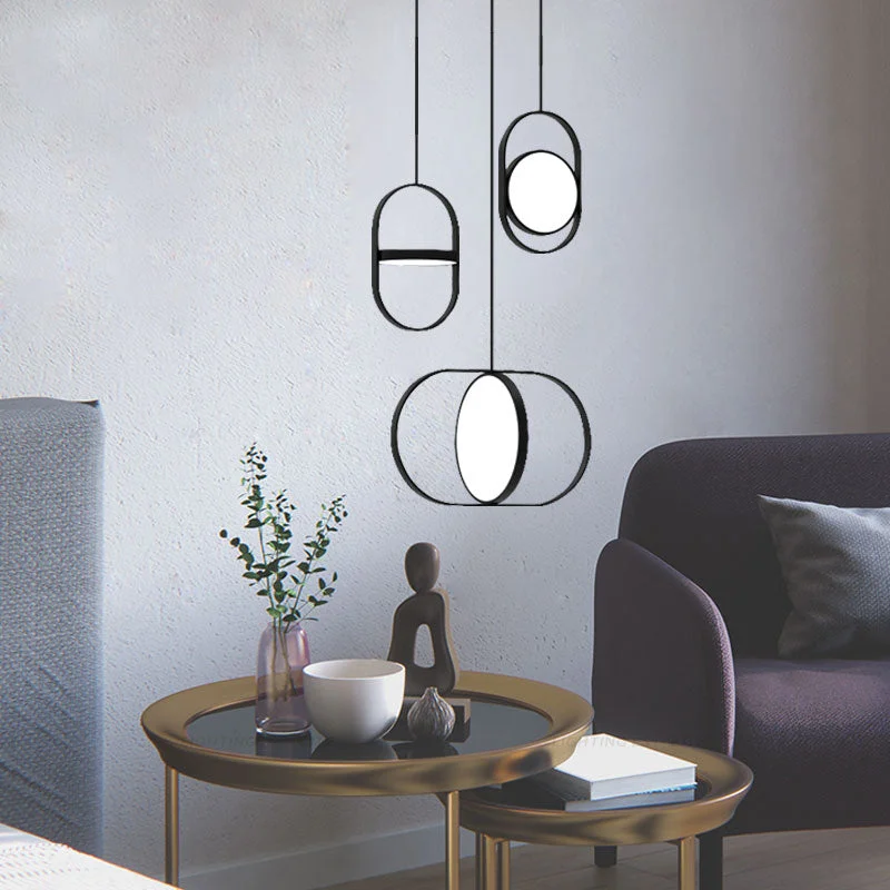 Nordic Modern Geometry Simple Rotary Pendant Lights Designer luminarias ...