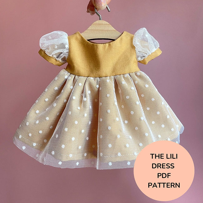 The Lili dress and blouse for 11" - 16" dolls PDF pattern