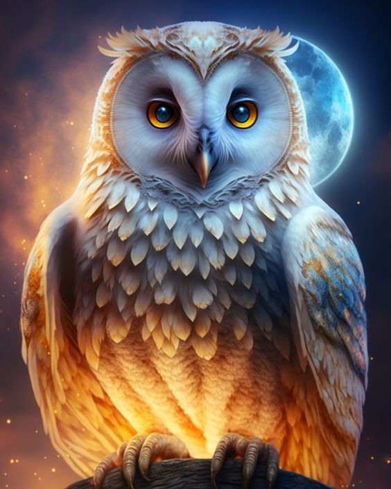 AB Diamond Painting | Ice Fire Owl
