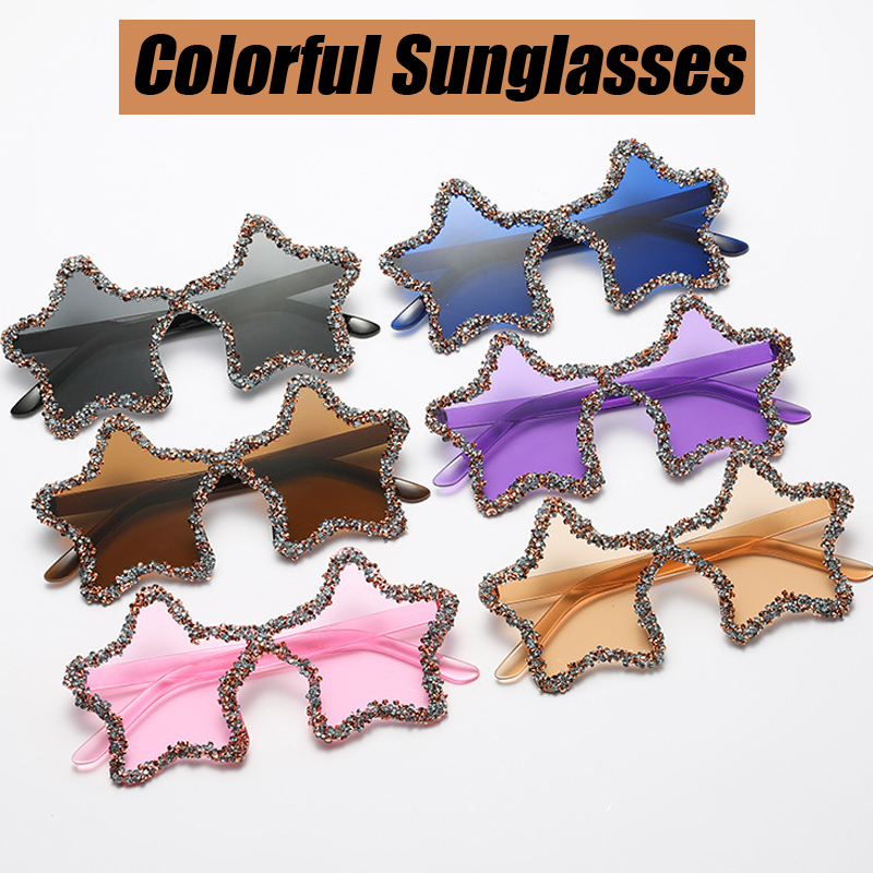 Ladies Star-shaped Sunglasses for Men Women Vintage Outdoor UV400 ...