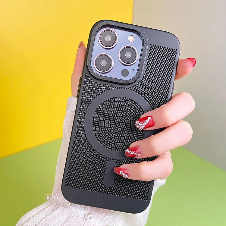 Mesh Cooling Magnetic Wireless Charging Phone Case For iPhone