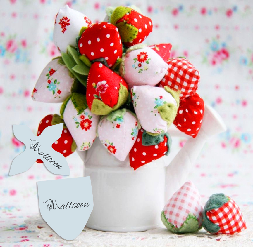 Cute Fabric Strawberry Sewing Template – Instructions Included