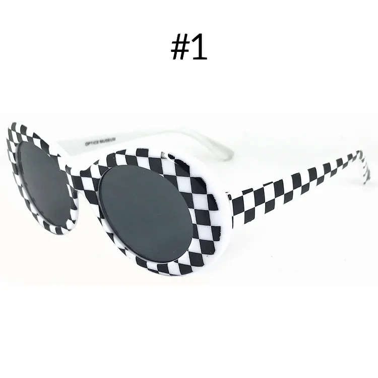 VIVIBEE Plaid Sun Glasses Small Yellow Brand Vintage Style Oval Clout ...