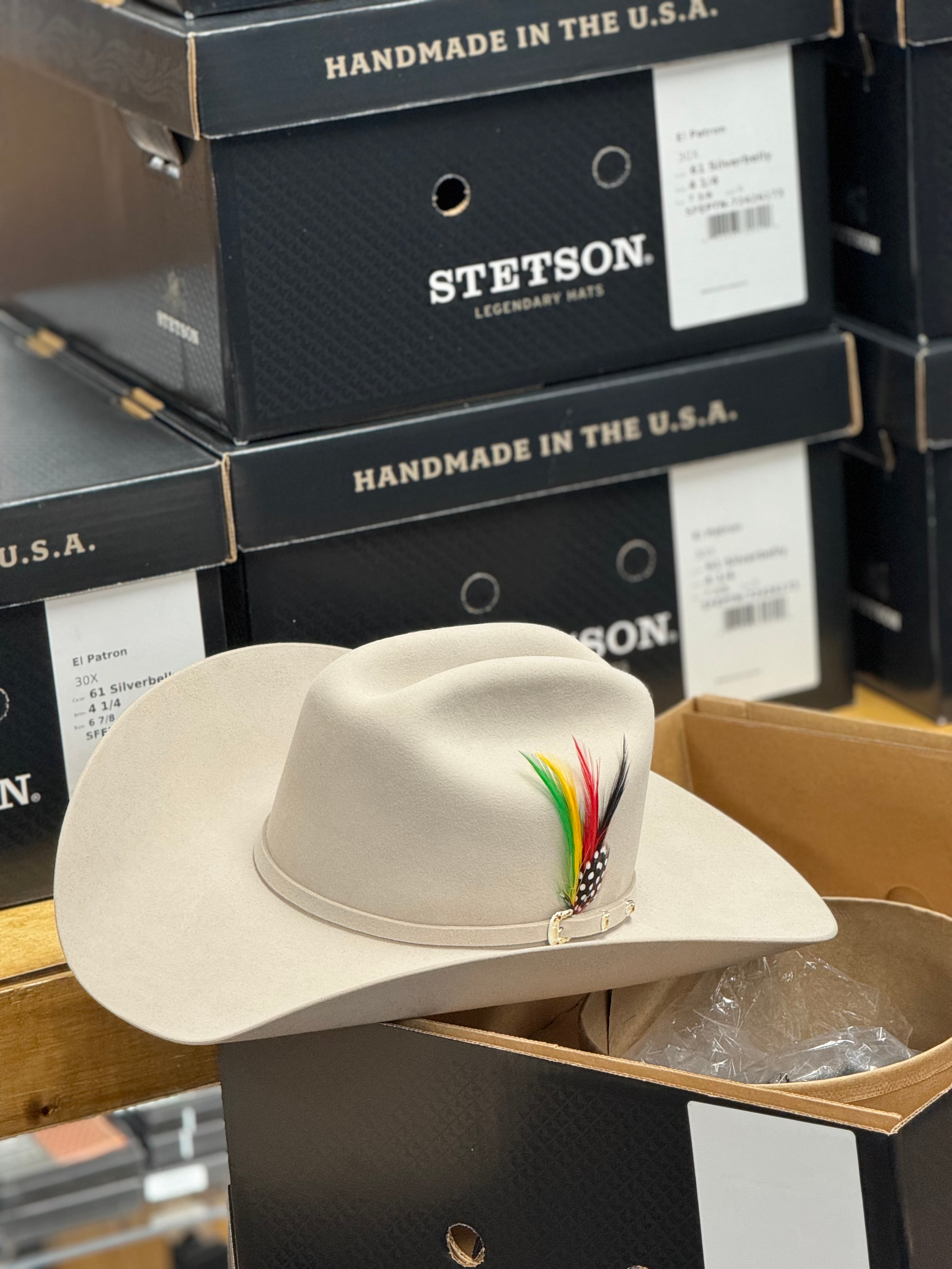 STETSON COWBOY HAT EL PATRON 30X SILVER BELLY