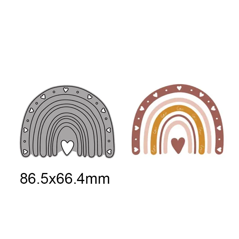 Curved Semicircle Rainbow Heart DIY Craft Metal Cutting Die Scrapbook ...
