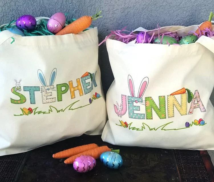Personalized Kids Easter Egg Hunt Bag