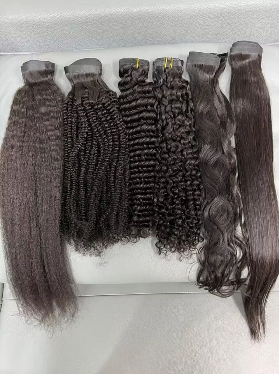 Seamless PU Clip In Human Hair Extensions Natural Color Full Head High ...