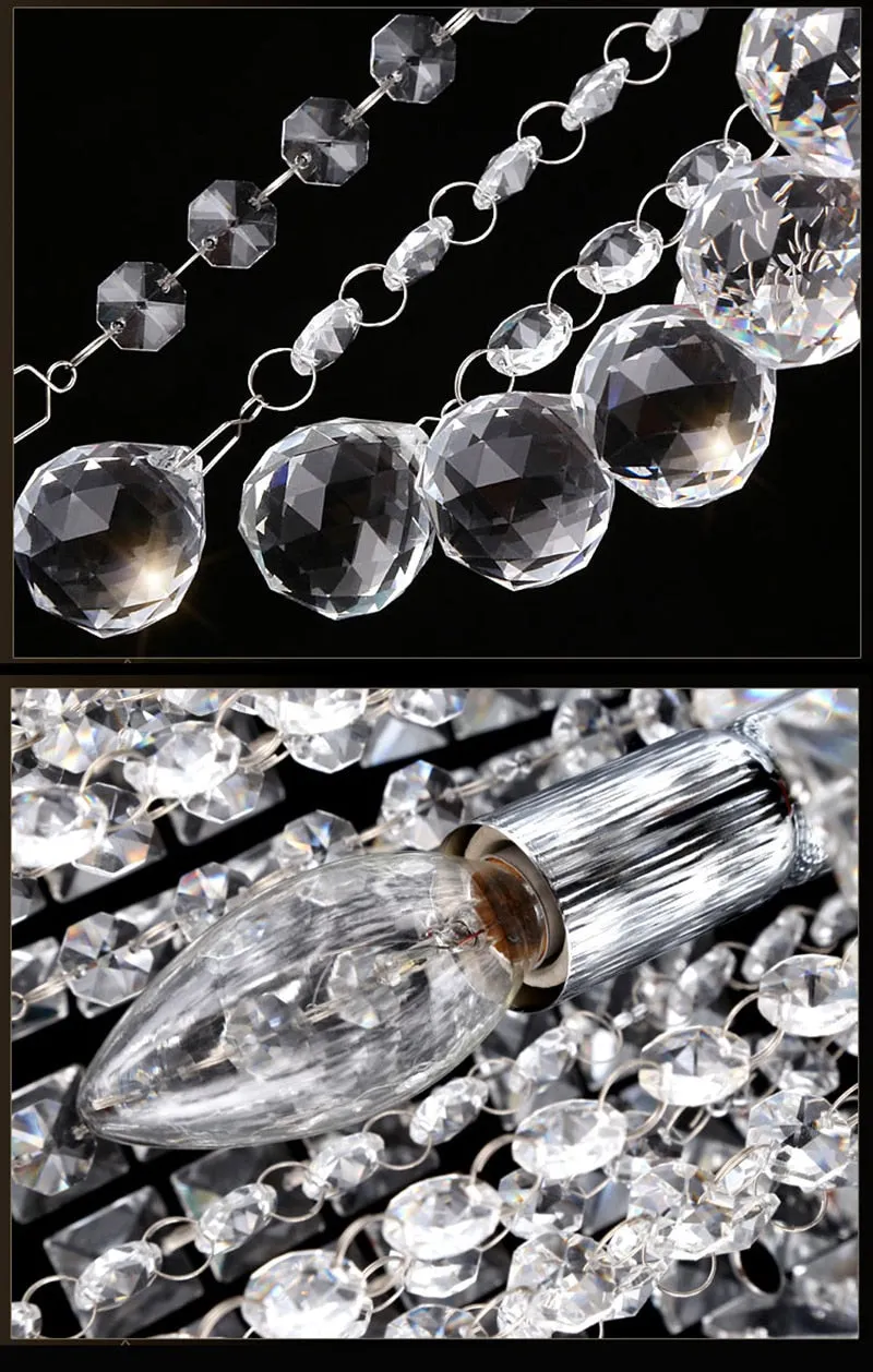 LED Crystal ceiling light Chrome Flush Mount Fixture with Raindrop ...